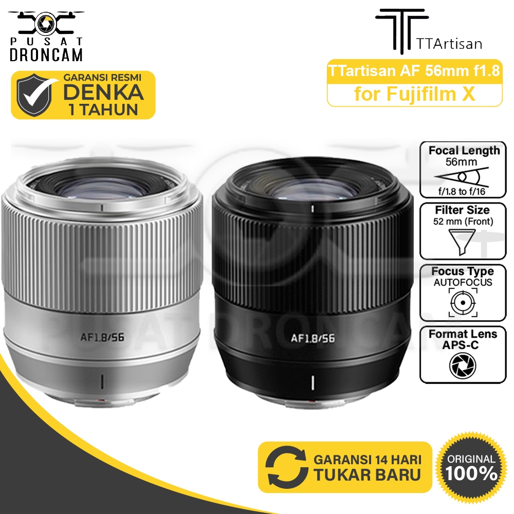 Jual TTartisan AF 56mm f1.8 for Fujifilm X Mount TT artisan 56 mm f/1.8 ...