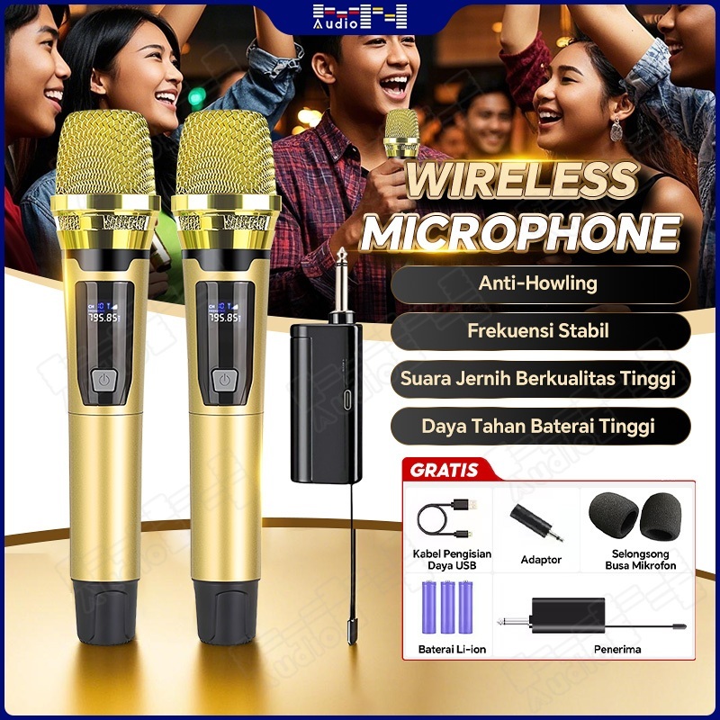 Jual Microphone Wireless Mikrofon mic wireless Tanpa Kabel Frekuensi ...