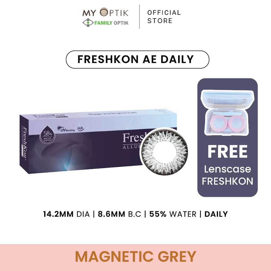 Jual Freshkon Alluring Eyes Magnetic Grey Daily Softlens Warna | Shopee Indonesia