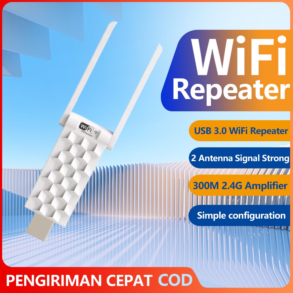 Jual USB WiFi Repeater 300Mbps Relay Penguat Sinyal Wifi Extender Router Wireless WiFi Signal ...