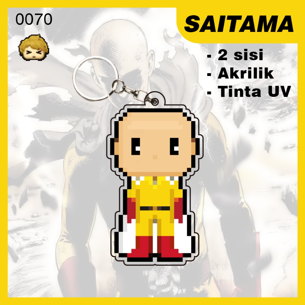 Jual Gantungan Kunci Akrilik, Keychain Pixel Animation Animation One ...