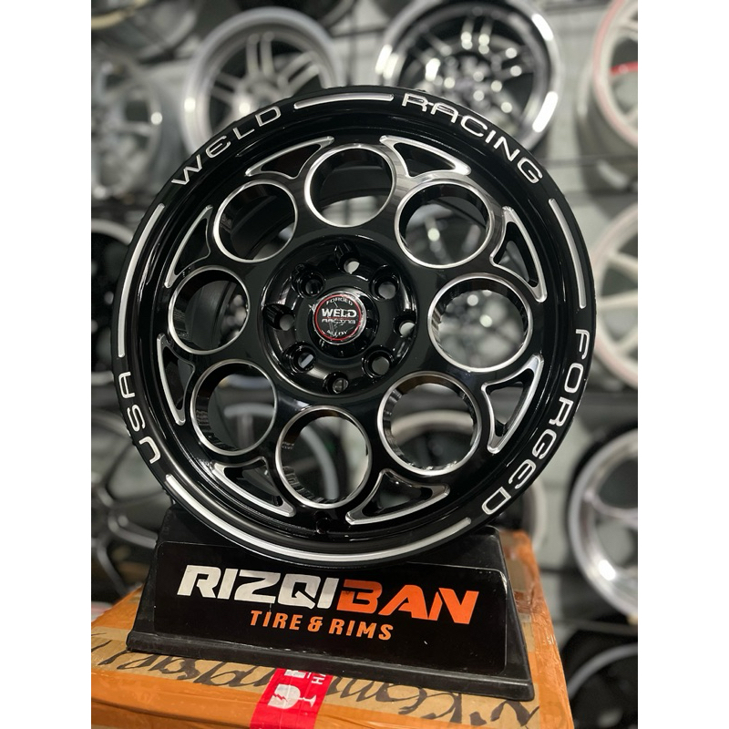 Jual velg WELD racingr15 black milling spoke lebar 6,5 et40 kondisi ...