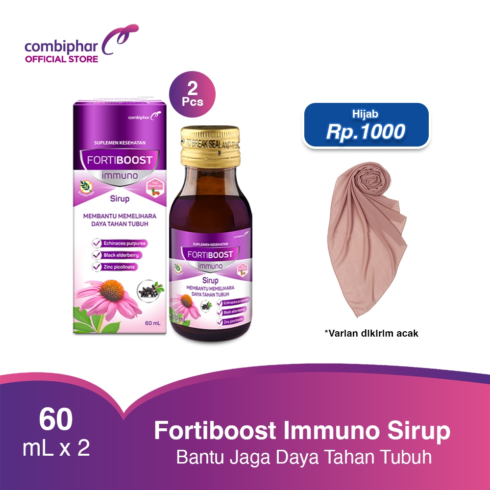 Jual Fortiboost Immuno (2) x Hijab (Random Variant) | Shopee Indonesia