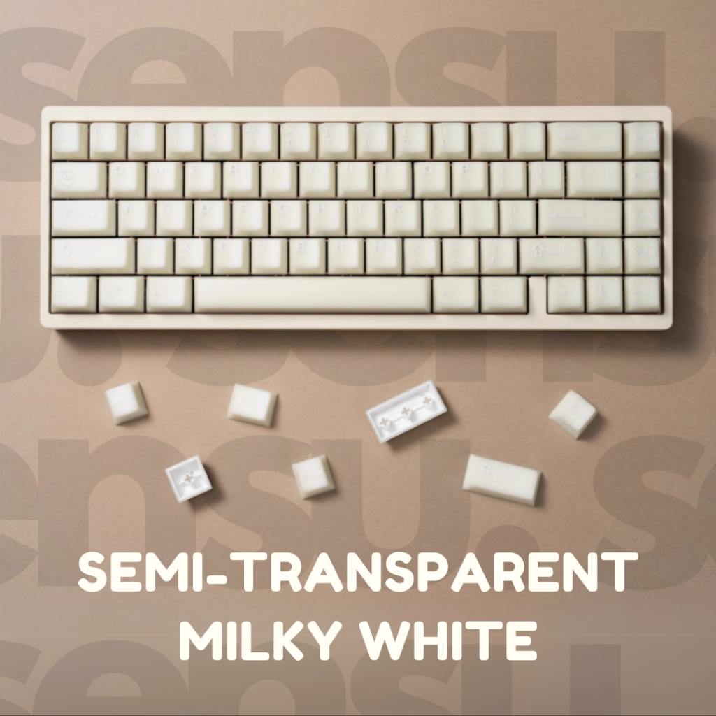 Jual Semi Transparent Milky White Keycaps - Cherry Profile - 114 Keys ...