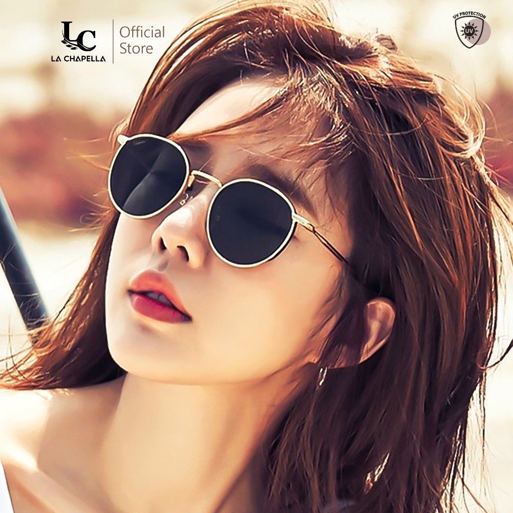 Jual La Chapella Kacamata Hitam Bulat Retro Sunglasses UV400 Bahan Metal Pria Wanita New Trendy ...