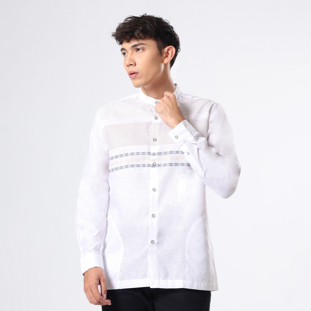 Jual EDWIN JEANS - Kemeja Koko Pria Lengan Panjang EMIR WHITE Baju ...