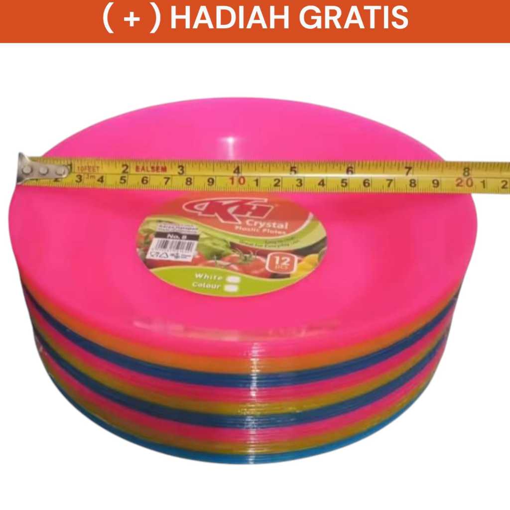 Jual ( 6.PCS ) PIRING MAKAN PLASTIK / PIRING MAKAN CRYSTAL NO 8" MERK ...
