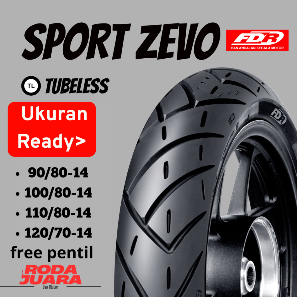 Jual BAN FDR RING 14 90/80 100/80 110/80 120/70 SPORTZEVO SATUAN ...