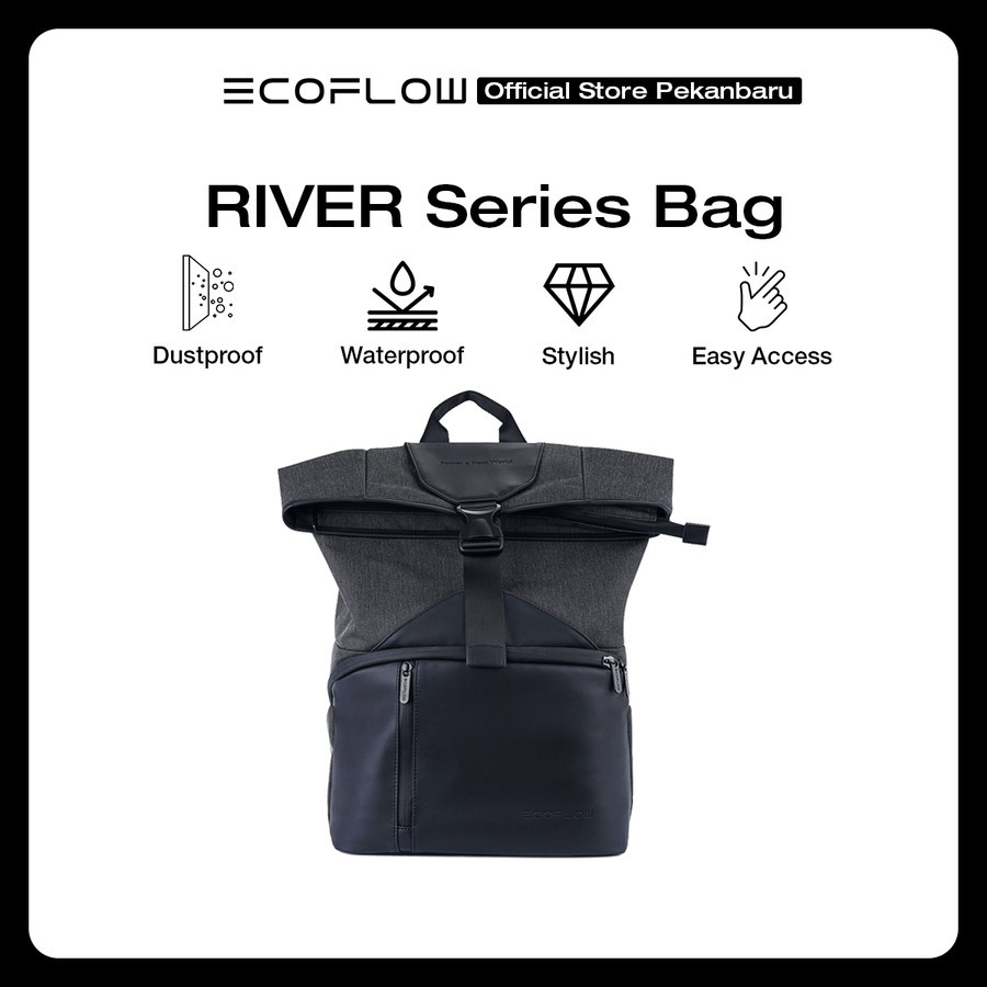 Jual EcoFlow RIVER 2 Exclusive Rolltop Leather x Canvas Backpack Bag ...