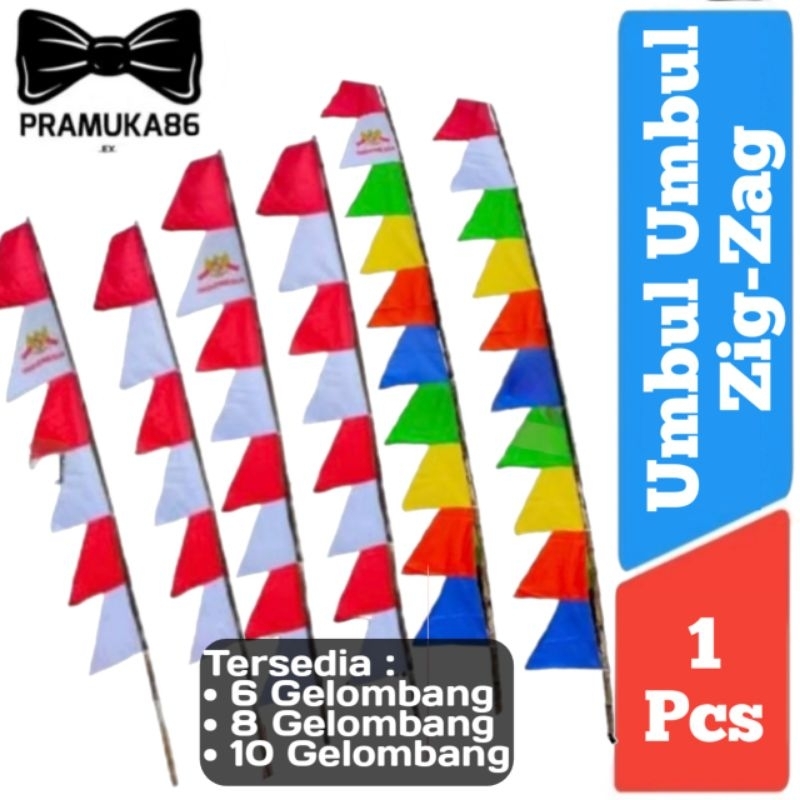 Jual Bendera Umbul-Umbul Warna Merah Putih Garuda Panjang Segitiga Zig-Zag 6-8-10 Gelombang ...