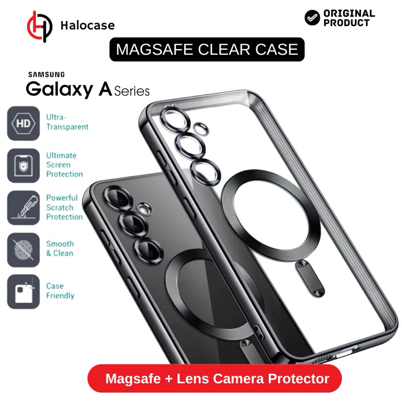 Jual Case Samsung A15 A35 A55 A14 A54 A16 A26 A36 A56 Soft TPU MagSafe Case with Lens Protector ...