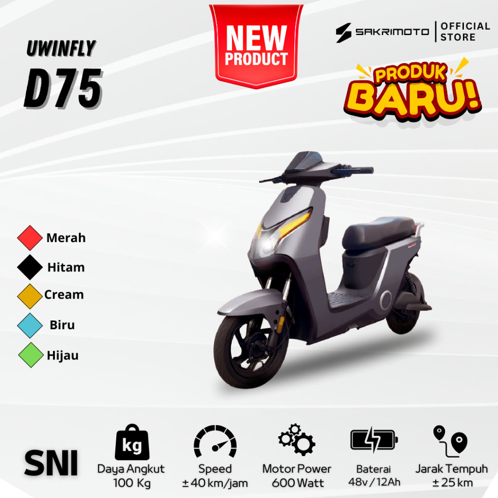 Jual Sepeda Listrik Uwinfly D75 Terbaru 600 Watt NFC Garansi Resmi | Shopee Indonesia
