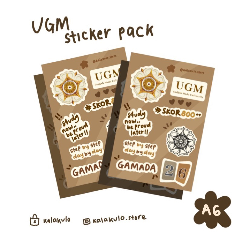 Jual STICKER UGM STICKER PACK A6 SIZE | Shopee Indonesia