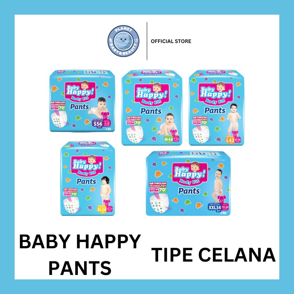 Jual BABY HAPPY PANTS JUMBO S56, M48, L42, XL38, XXL34 | Shopee Indonesia