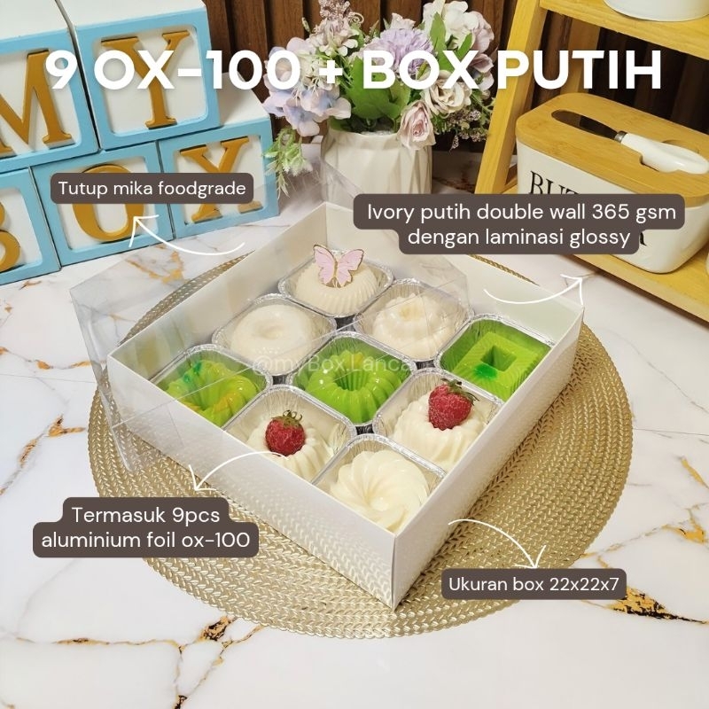 Jual (min 10pcs) Bundling Box + Aluminium foil cup Tray pudding ox-100 ...