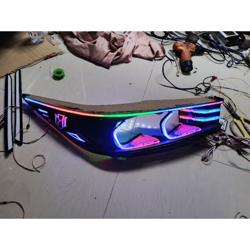 Jual slime frame alis lampu running sein LED DRL depan RGB mobil ...