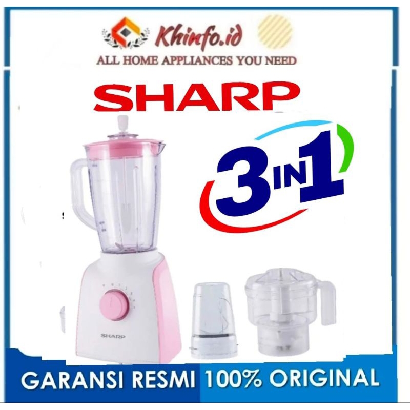 Jual SHARP BLENDER 3 IN1 EM 152P (PLASTIK) BLENDER+CHOPER+DRY MILL ...