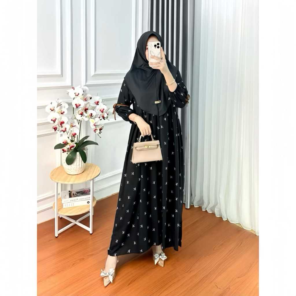 Jual Diora Dress Gamis Pita Model Lengan Balon Bahan Rayon Premium ...