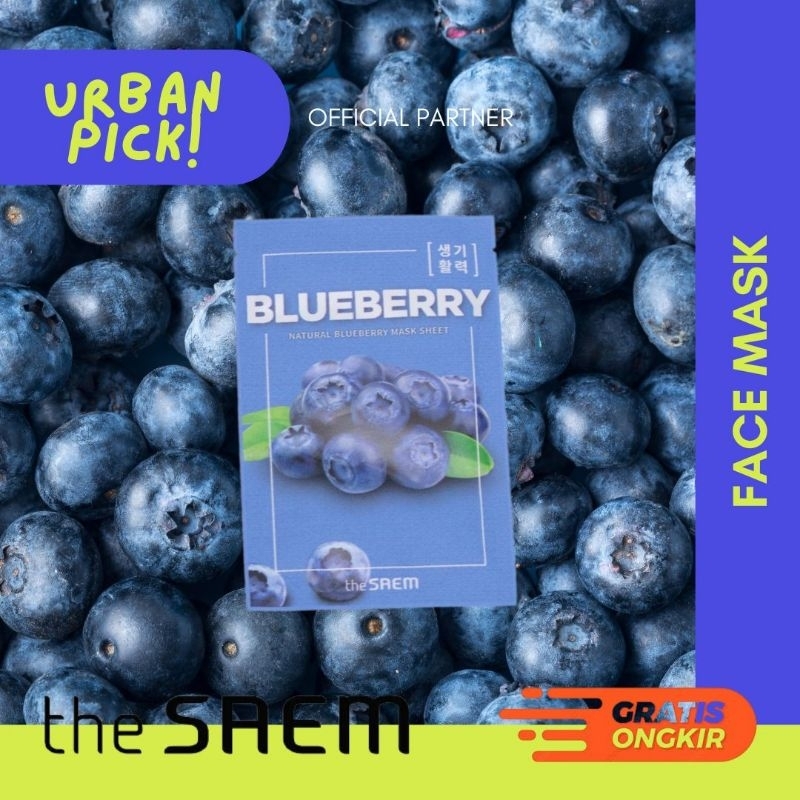 Jual THE SAEM Natural blueberry Mask sheet 100% dari korea - Masker ...