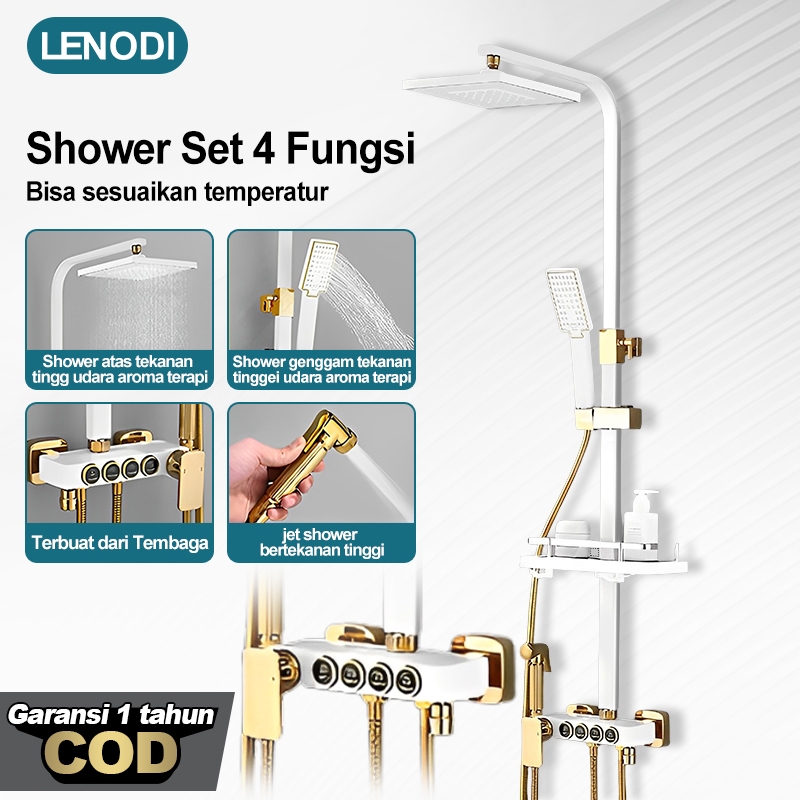 Jual Lenodi Set Shower 4 in 1 Panas Dingin / hitam shower set 4 fungsi / Set Sower Kamar Mandi ...