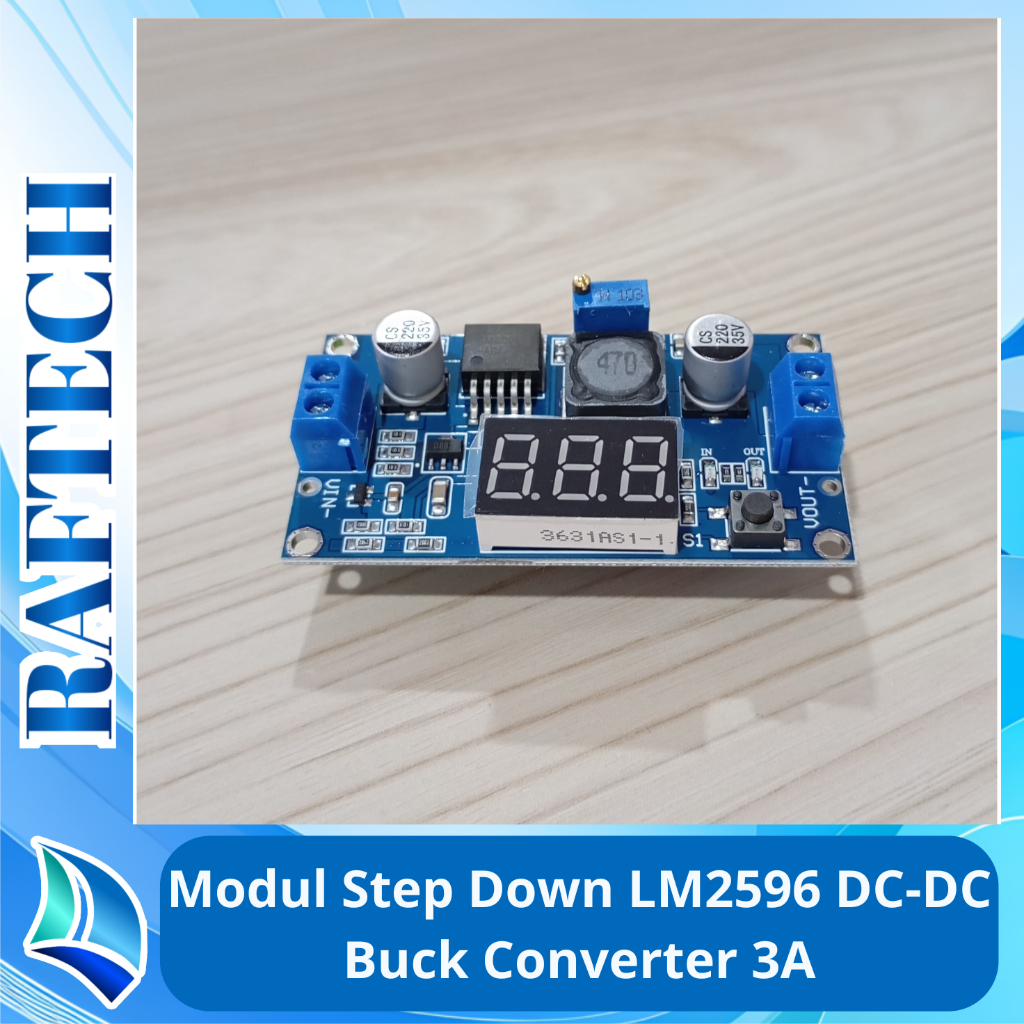 Jual Modul Step Down LM2596 DC-DC Buck Converter 3A dengan Voltmeter | Shopee Indonesia