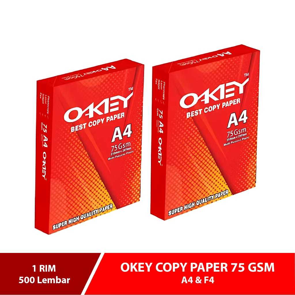 Jual KERTAS HVS OKEY A4 75 GRAM / KERTAS HVS A4 COPY PAPER | Shopee ...