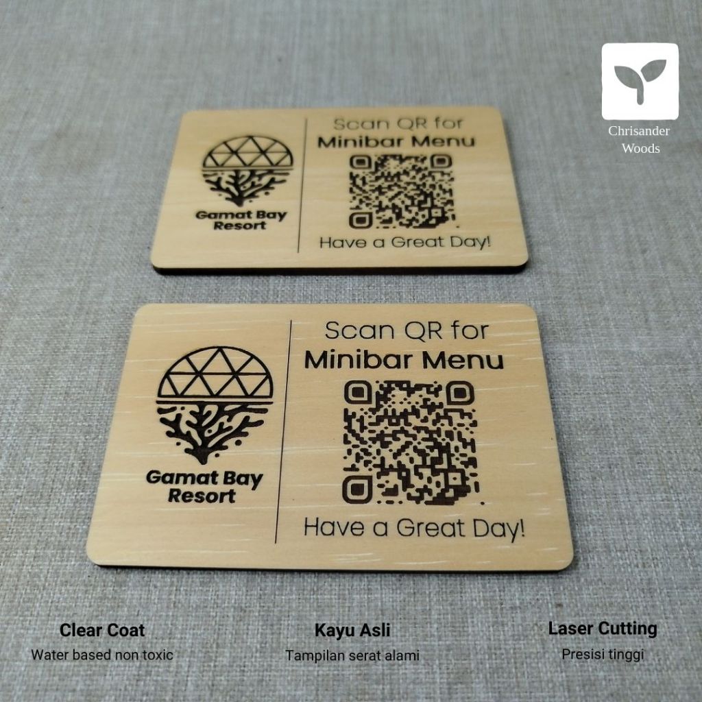 Jual Papan QRIS Aesthetic | Papan QR Code Custom dari Kayu Pinus ...