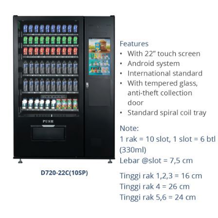 Jual Gea D720-22C(10SP) Vending Machine Spiral System / Mesin Otomatis ...