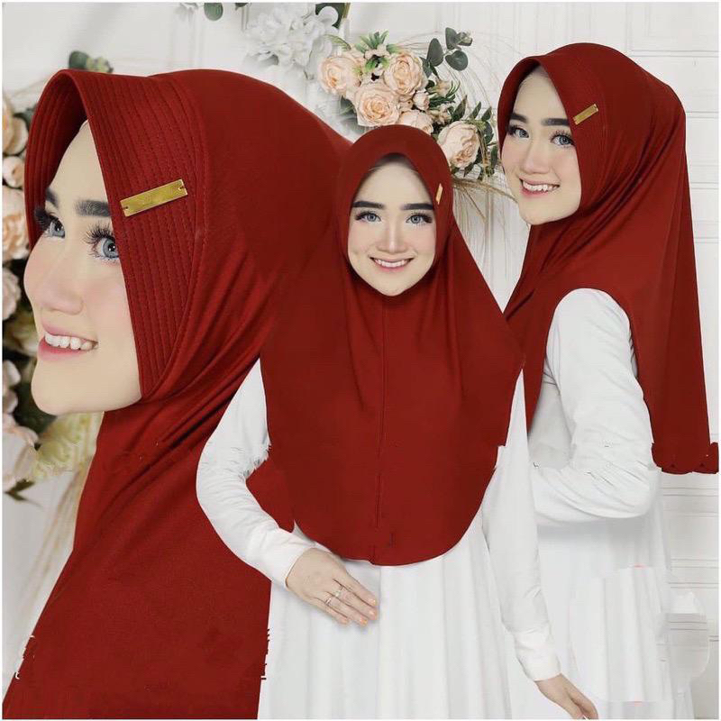Jual Jilbab Instan Bergo Hamidah Size L Label Gold Hijab Instan Jersey Menutup Dada | Shopee ...