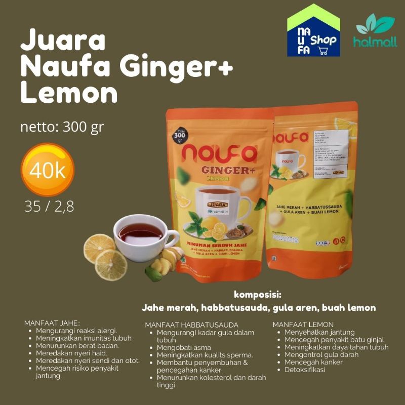 Jual GINGER LEMON - Minuman sehat jahe merah habatusauda gula merah ...