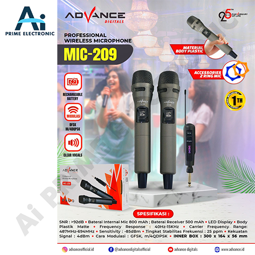 Jual ADVANCE MIC 209 Digital Wireless Microphone Dual Bluetooth ...