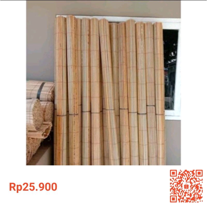 Jual tirai bambu kerek ukuran 2mx2m lengkap dengan tali pengulung gerakan | Shopee Indonesia