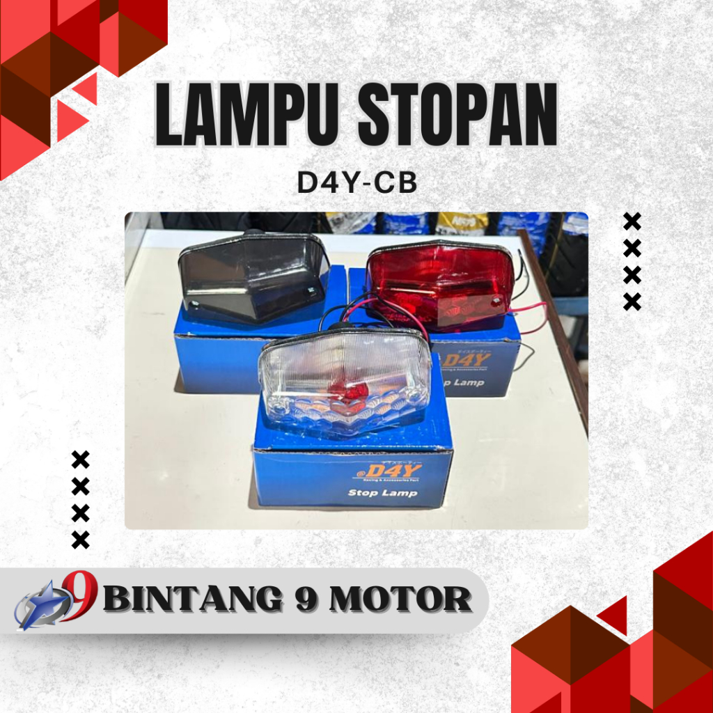 Jual LAMPU STOPAN D4Y CB KACA PUTIH MERAH SMOKE-BINTANG 9 MOTOR ...