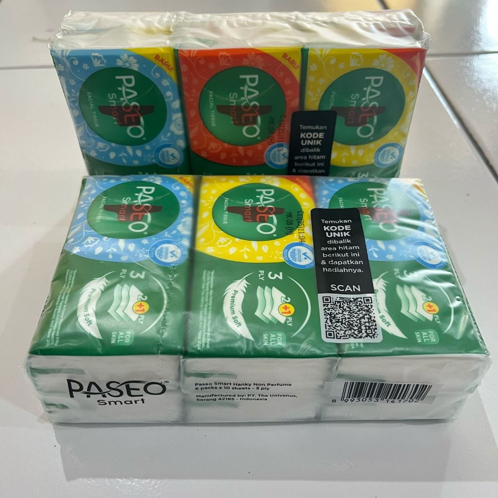 Jual Tissue Paseo Smart Hanky/Tisu Saku Pocket (6 Pack x 12 Sheets) 3 ...