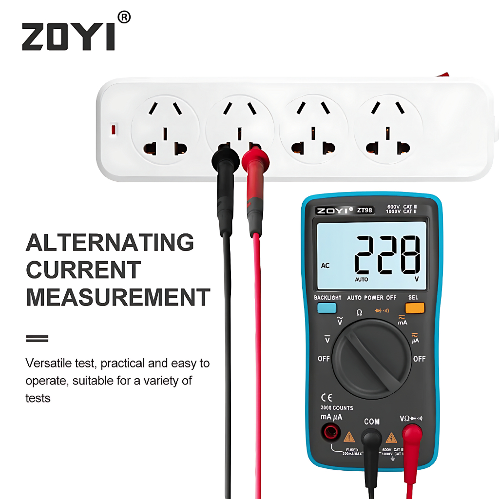 Jual ZOYI ZT98 Digital Multitester 1999 Counts Backlight LCD Portable ...