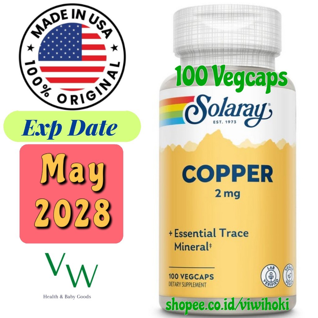 Jual Solaray Copper 2 mg 100 vegcaps Healthy Red Blood Cell Formation ...