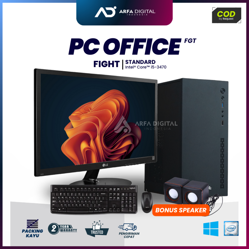 Jual PC Fullset Murah Intel Core I5 RAM 8GB SSD 256GB HDD 500GB Lengkap Monitor 22" MSI Siap ...