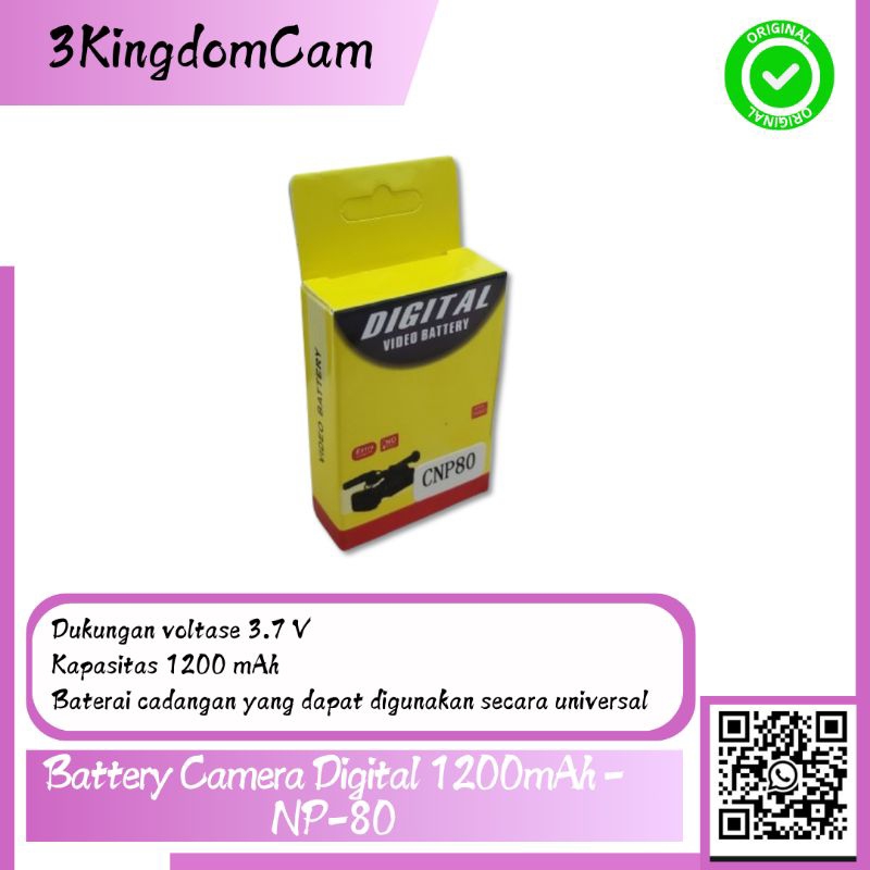 Jual Battery Camera Digital 1200mAh - NP-80 | Shopee Indonesia