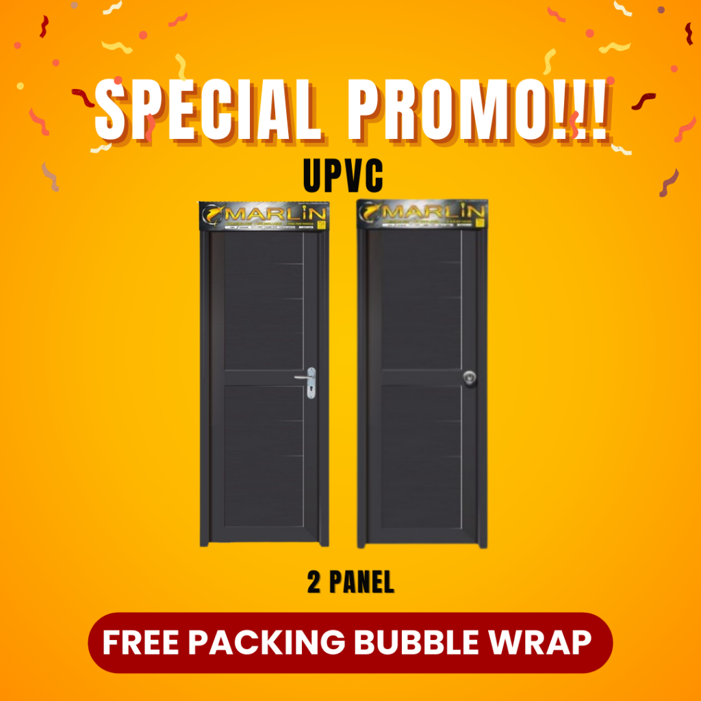 Jual PINTU KAMAR MANDI UPVC MARLIN HITAM 70x200 cm | Shopee Indonesia