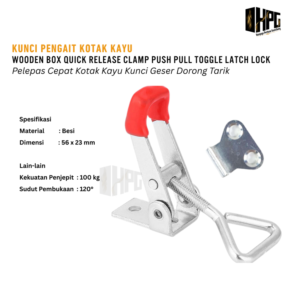Jual KUNCI PENGAIT KOTAK KAYU QUICK RELEASE CLAMP PUSH PULL TOGGLE ...