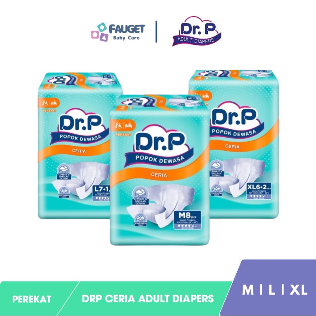 Jual Dr.P Adult Diapers Popok Dewasa Ceria DRP Perekat Premium - M/L/XL | Shopee Indonesia