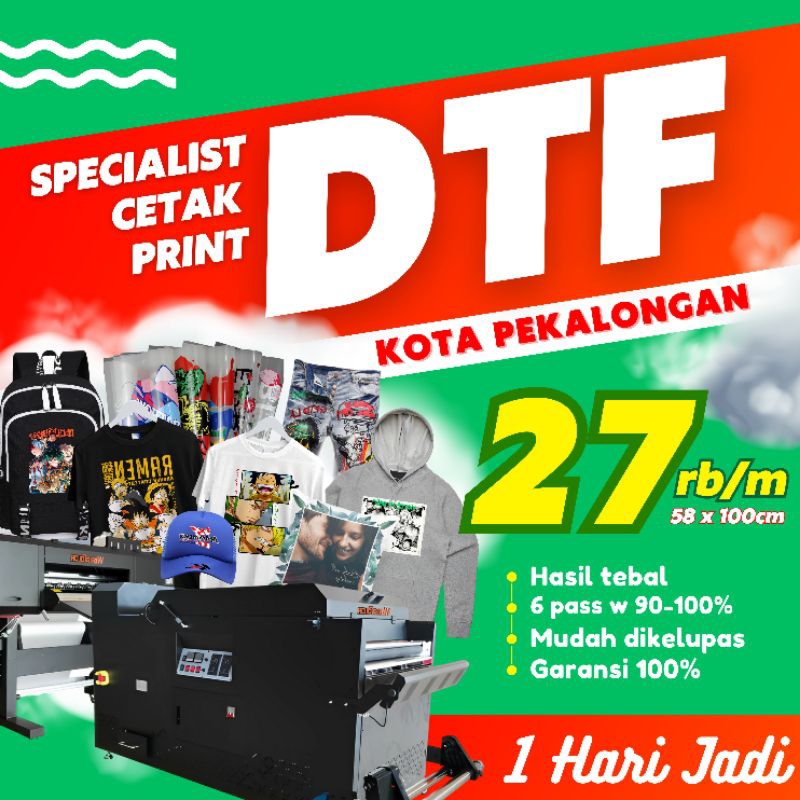 Jual print cetak DTF meteran 58 x 100 kualitas terbaik harga terjangkau ...