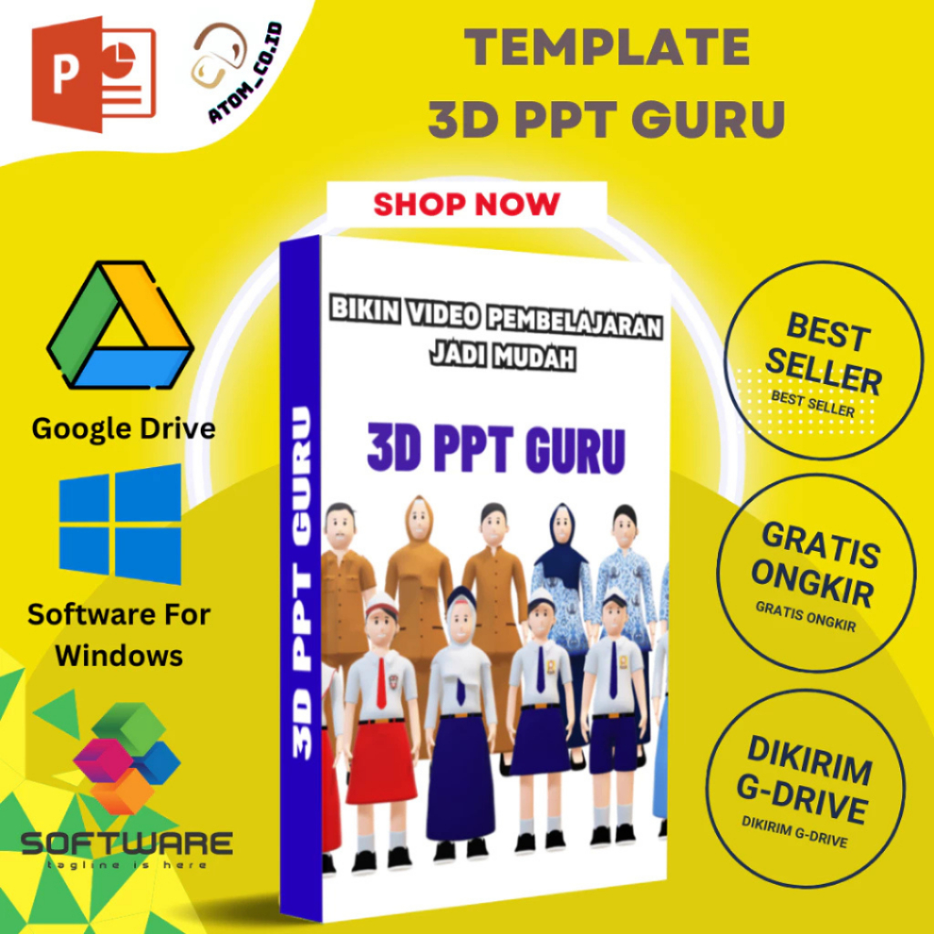 Jual Template PowerPoint 3D untuk Pembelajaran - Animasi Presentasi ...