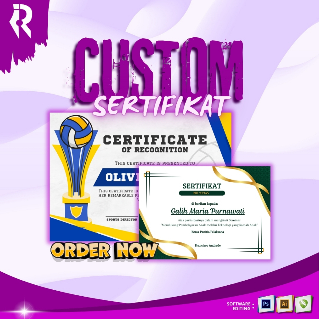 Jual Cetak Sertifikat Piagam Berkualitas, Uk. A3+ Sertifikat A4, Cetak ...
