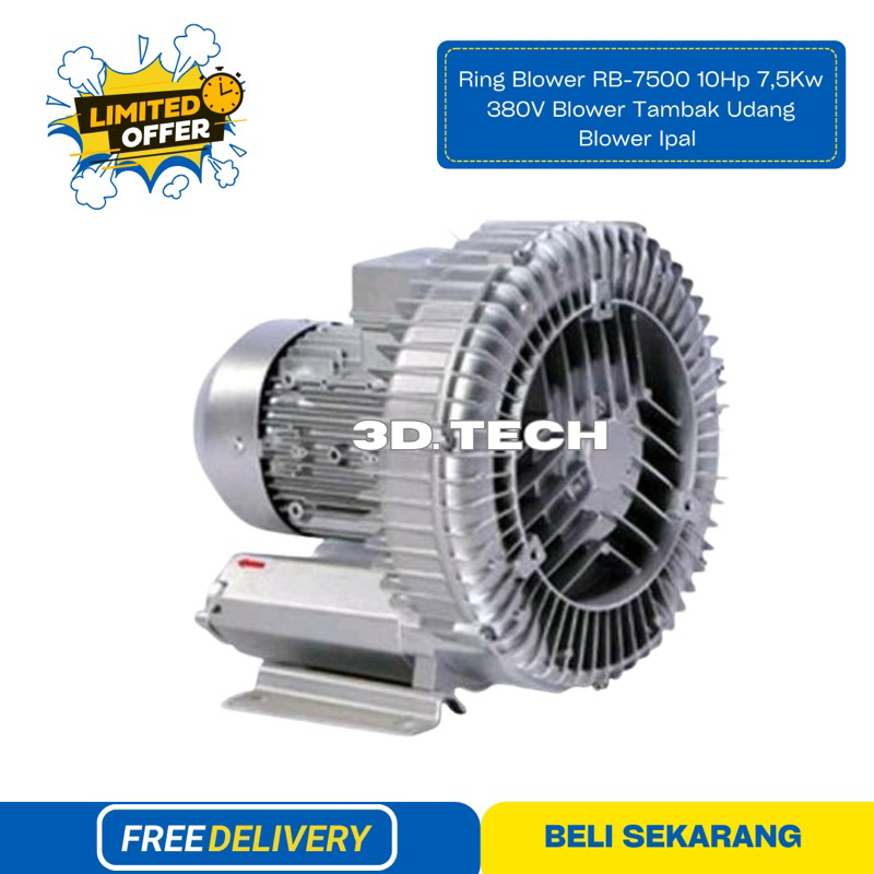 Jual Ring Blower RB-7500 10Hp 7,5Kw 380V Blower Tambak Udang Blower Ipal | Shopee Indonesia