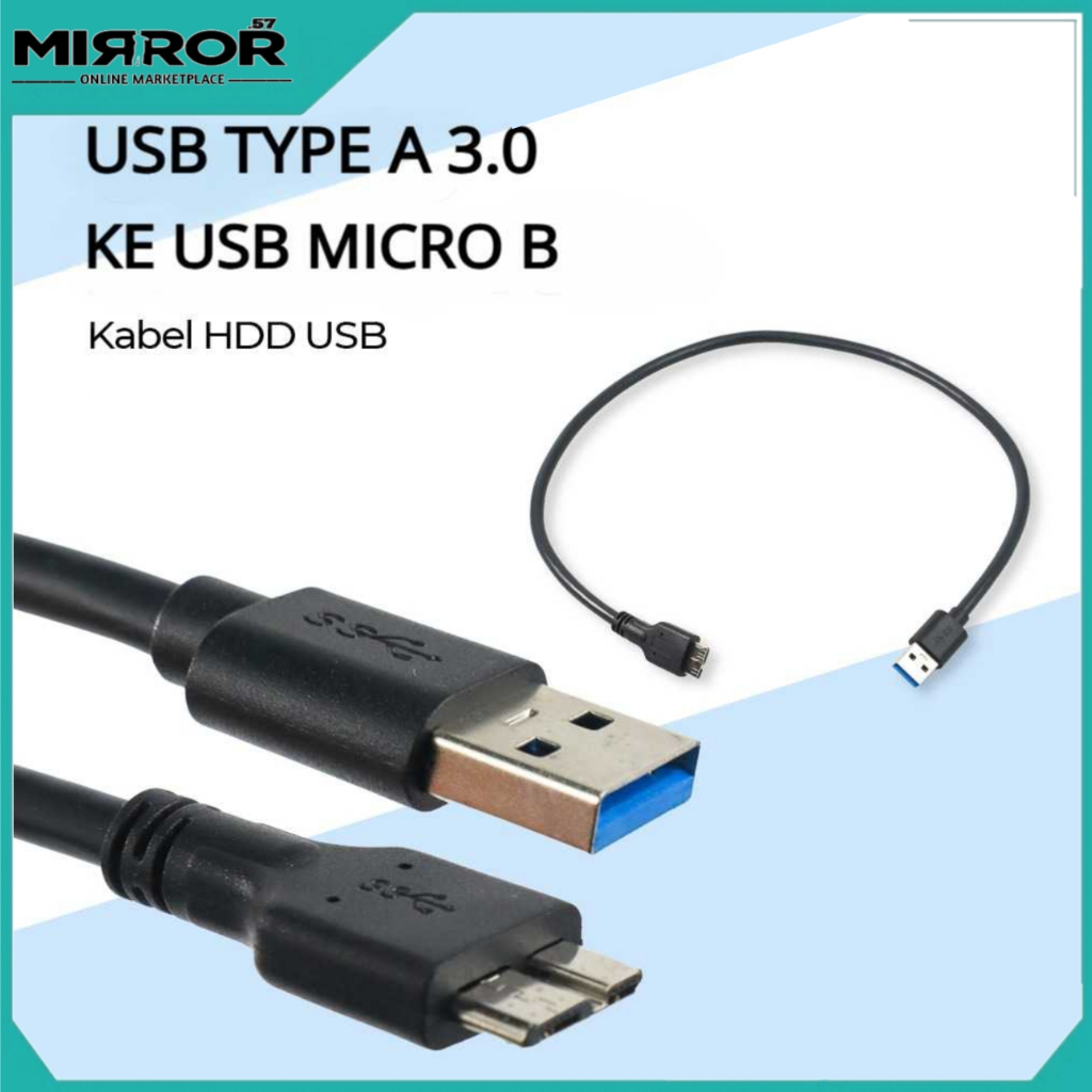 Jual Kabel HDD Eksternal USB Type A 3.0 to Micro B Cable 50 cm | Shopee Indonesia