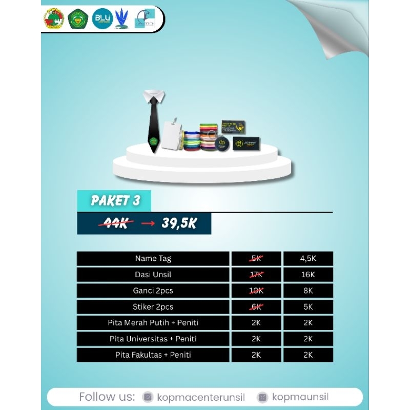 Jual Set MABA UNSIL Bundle PAKET 3 Kebutuhan Maba UNSIL Satu Paket Dasi ...