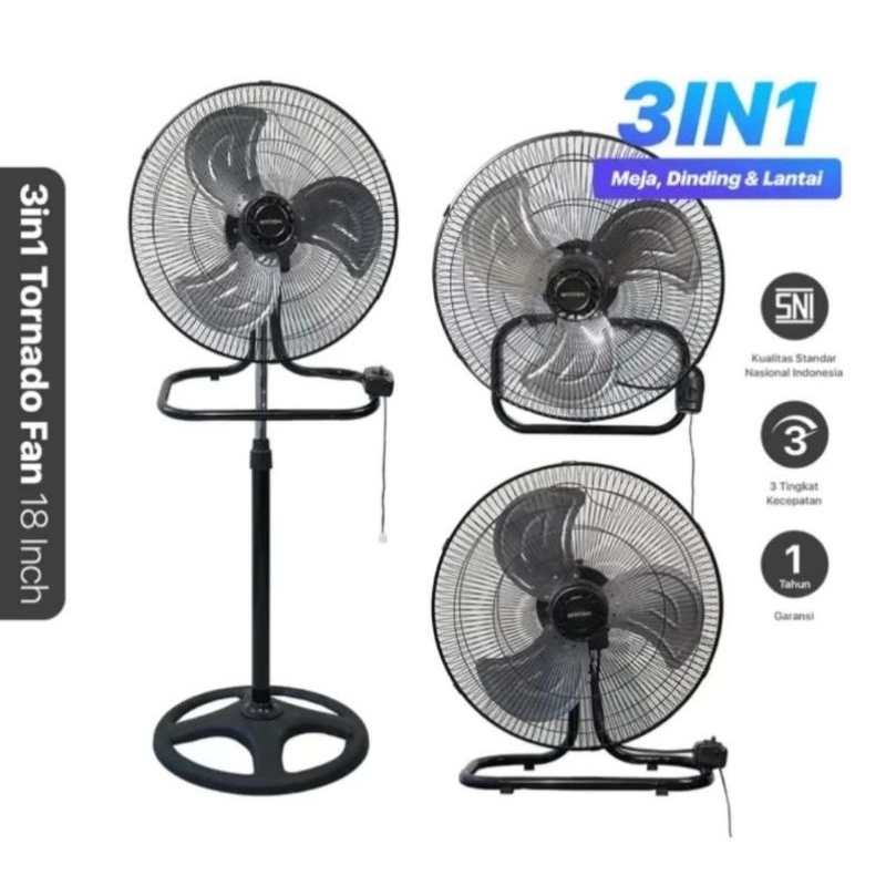 Jual Kipas Angin Besi Industrial Fan Tornado 3in1 18inch/Kipas Besi ...