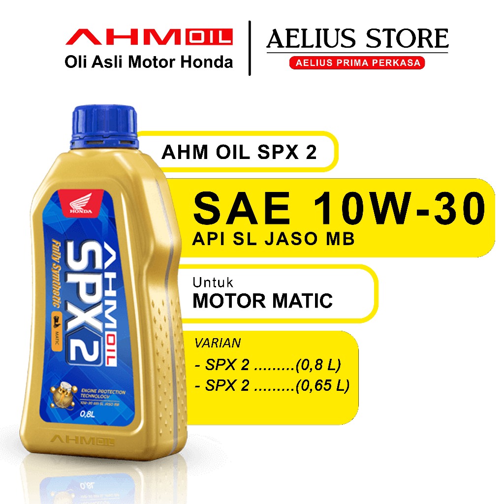 Jual AHM OIL SPX2 10W-30 OLI MESIN MOTOR MATIC ASLI ORIGINAL HONDA SPX ...