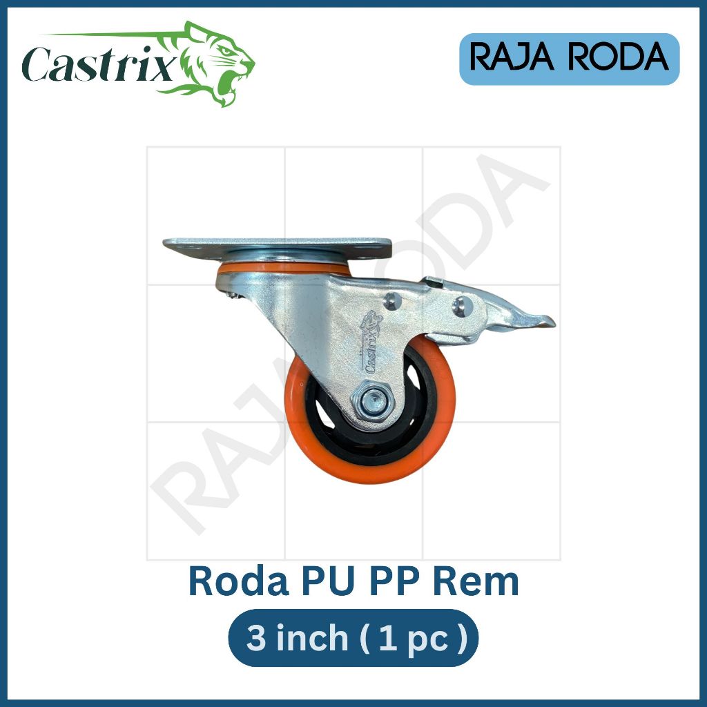 Jual Castrix Roda PU PP Troli Steling Etalase Rak Hidup Rem 3 ...